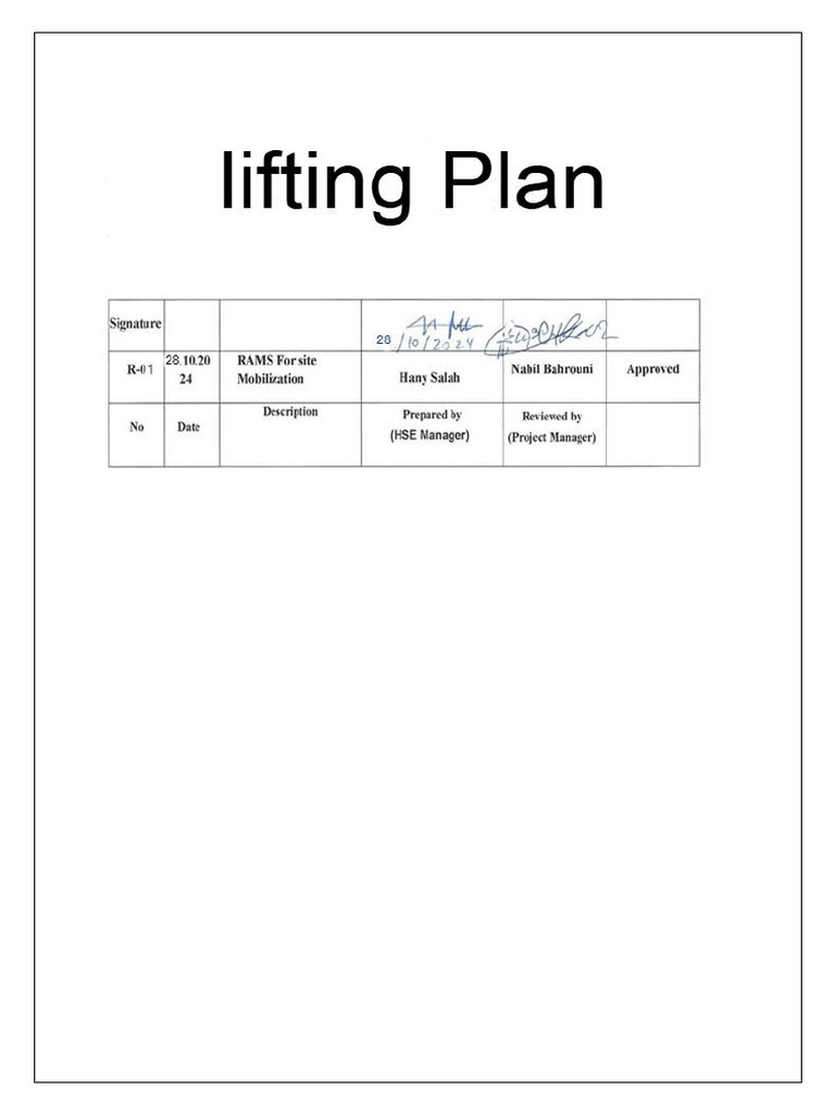lifting plan | PDF | Crane (Machine) | Risk