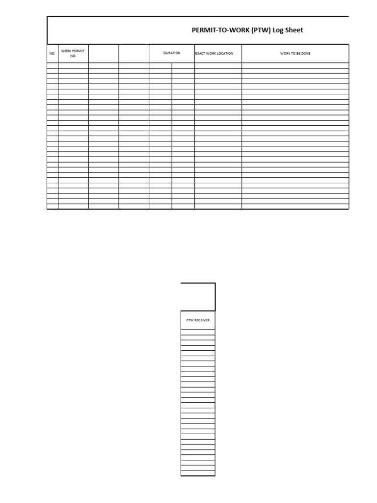 Permit To Work Tracking Register | PDF