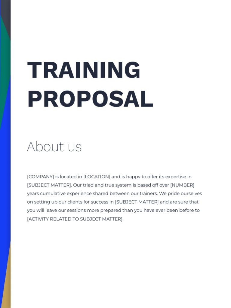 Training Proposal | PDF