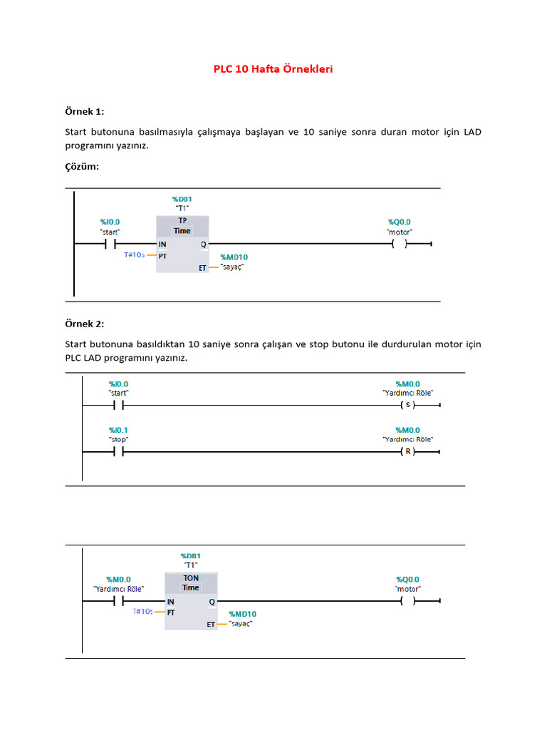 PLC - 10.hafta 2 | PDF