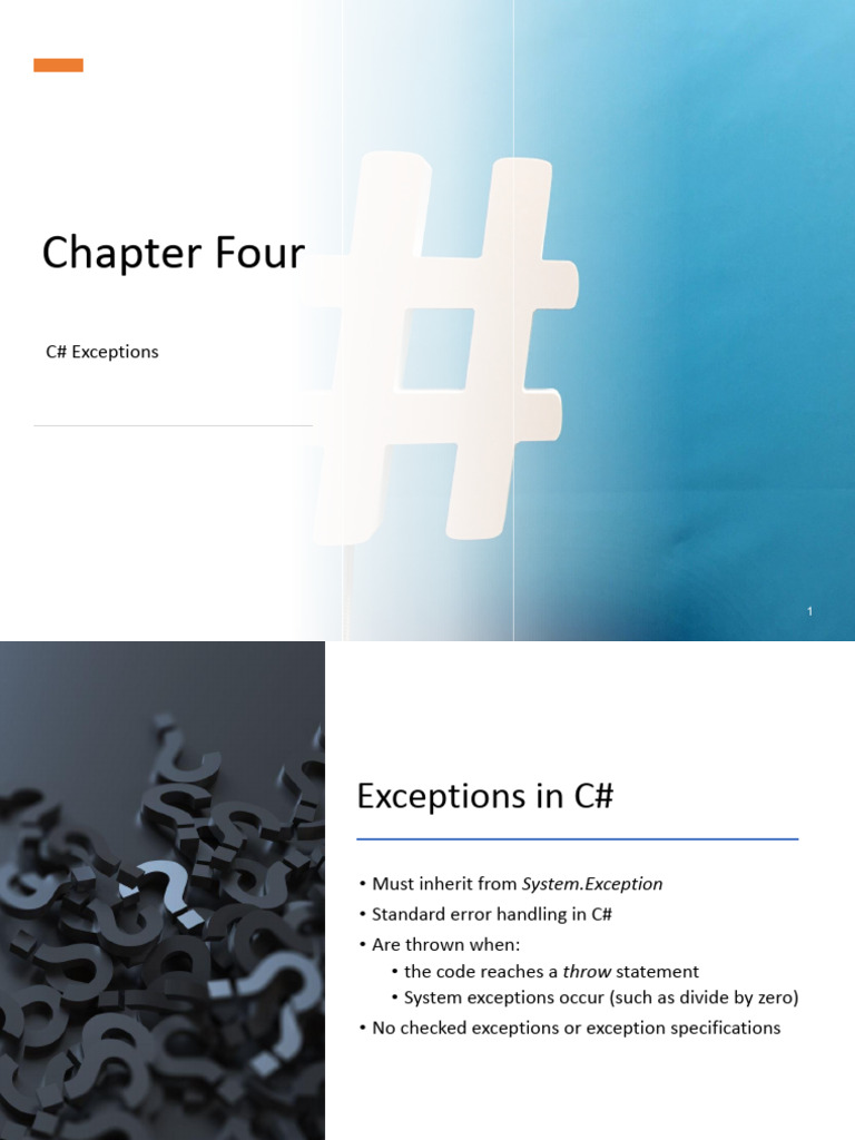 CH4-Exception Handling | PDF | C Sharp (Programming Language) | Control Flow