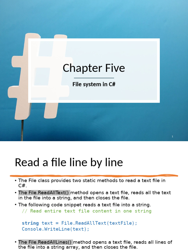 CH5-Manipulating Files in C# | PDF | Computer File | Filename