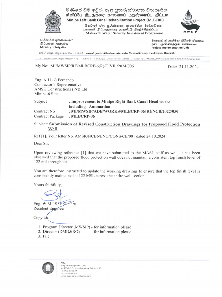 CIVIL-2024-006-Submission of Revised Construction Drawings For Proposed ...
