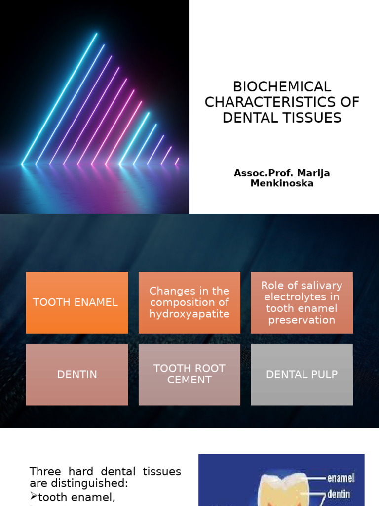 Biochemistry of Dental Tissues | PDF | Dentin | Human Tooth