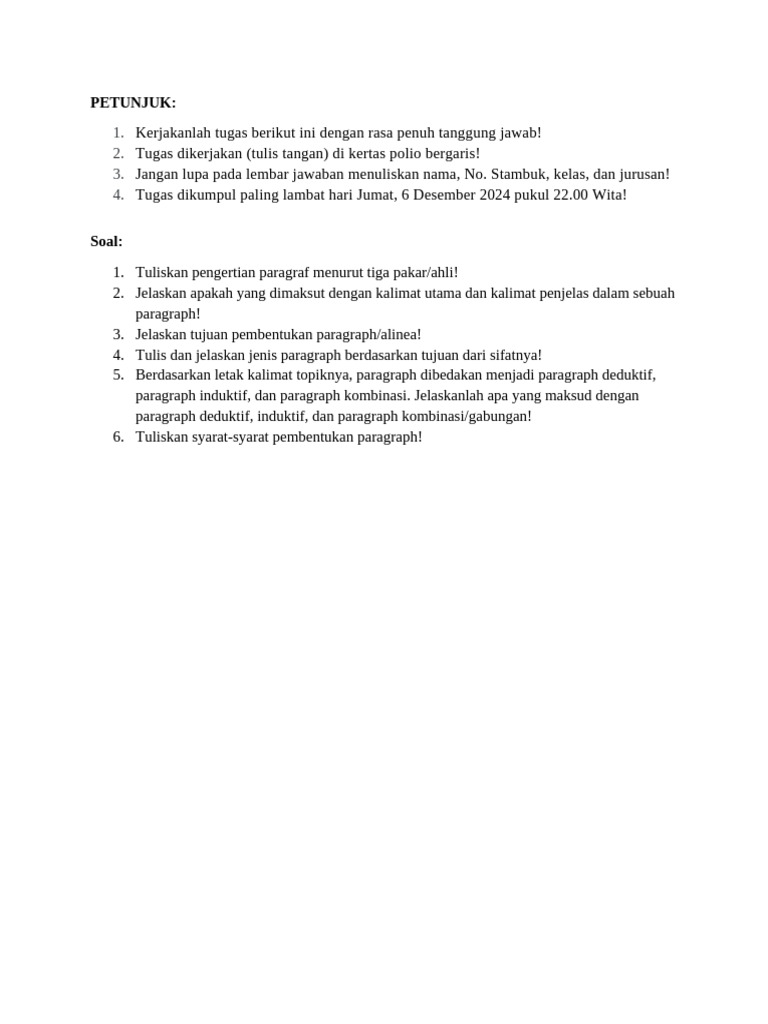 SOAL PARAGRAF | PDF