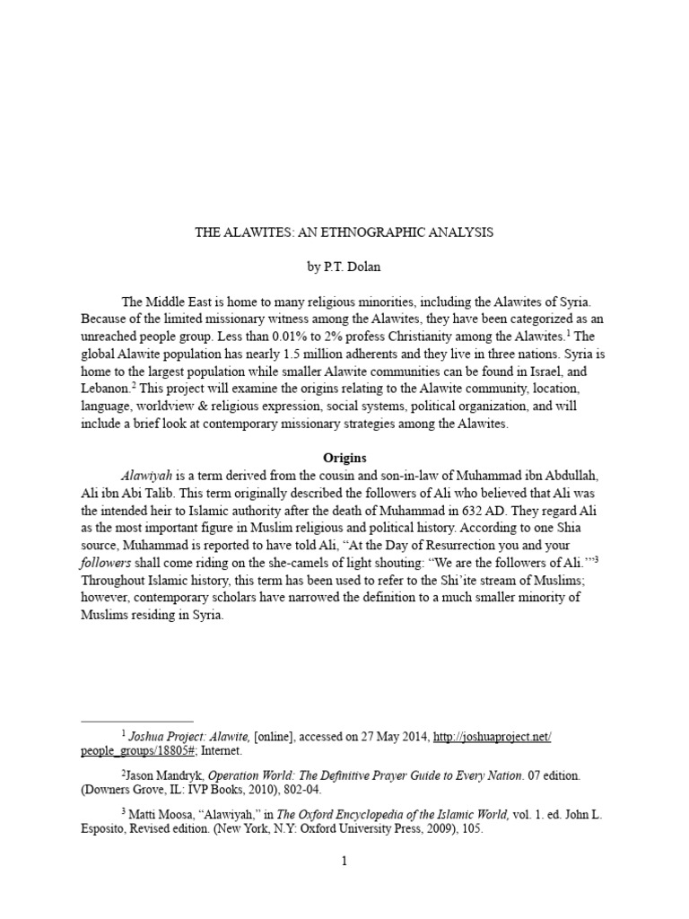 The Alawites An Ethnographic Analysis | PDF | Shia Islam | Ali