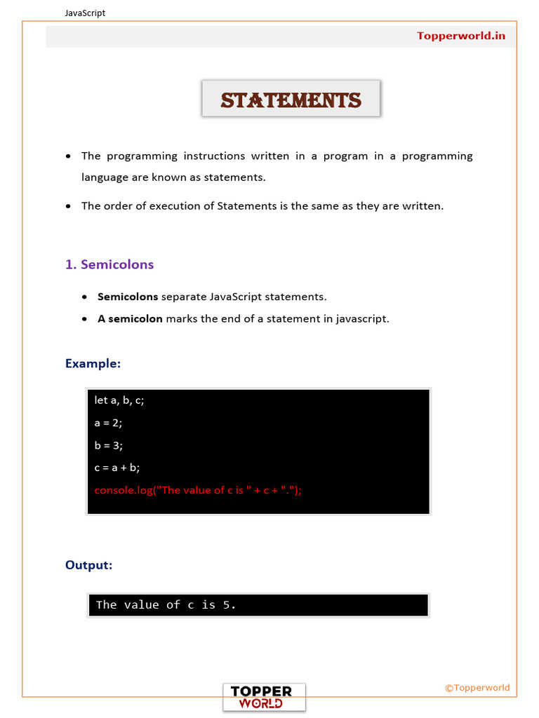 Js-Statements 2 | PDF | Java Script | Reserved Word