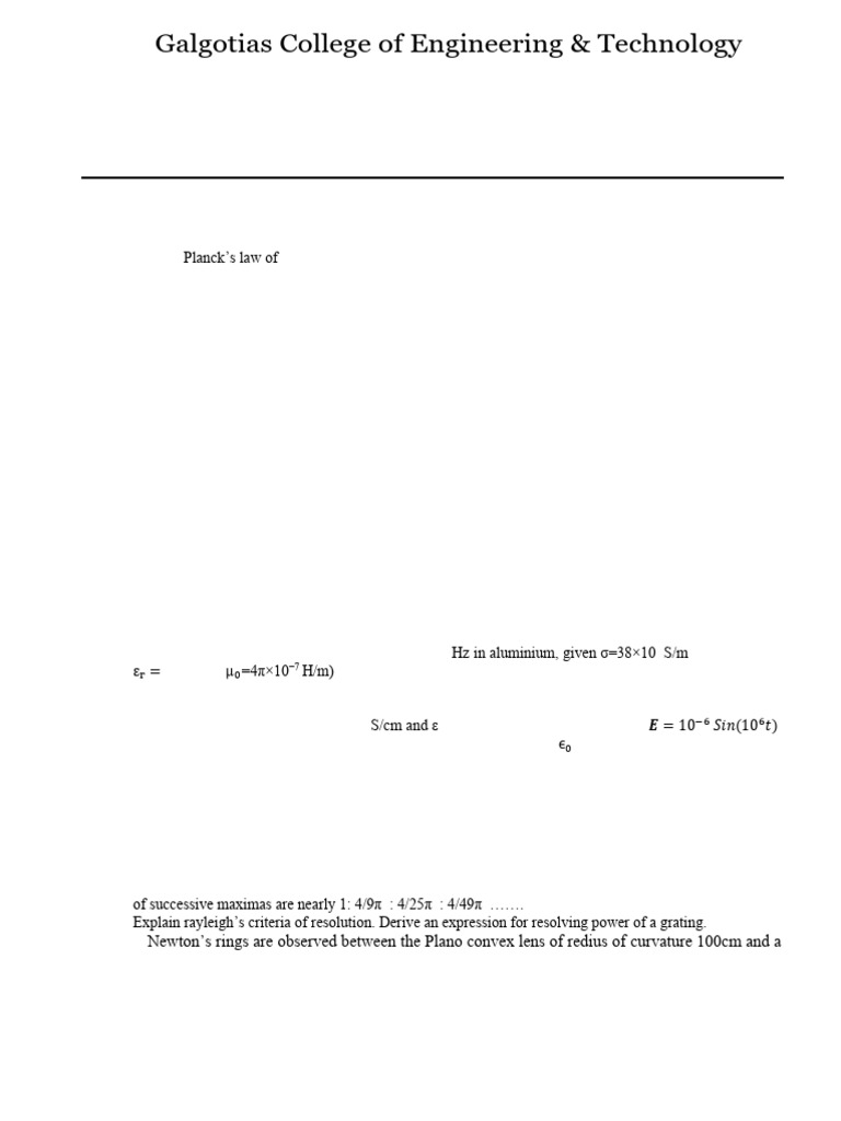 Engineering Physics Exam Prep | PDF | Waves | Optical Fiber