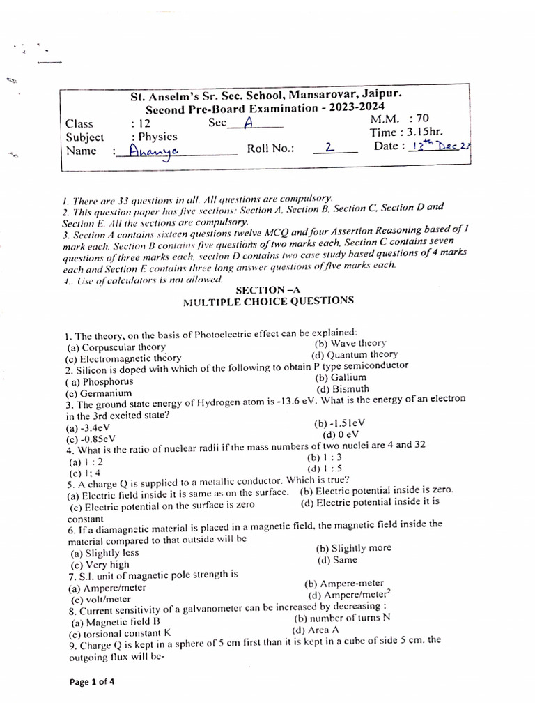 Second Pre Board | PDF