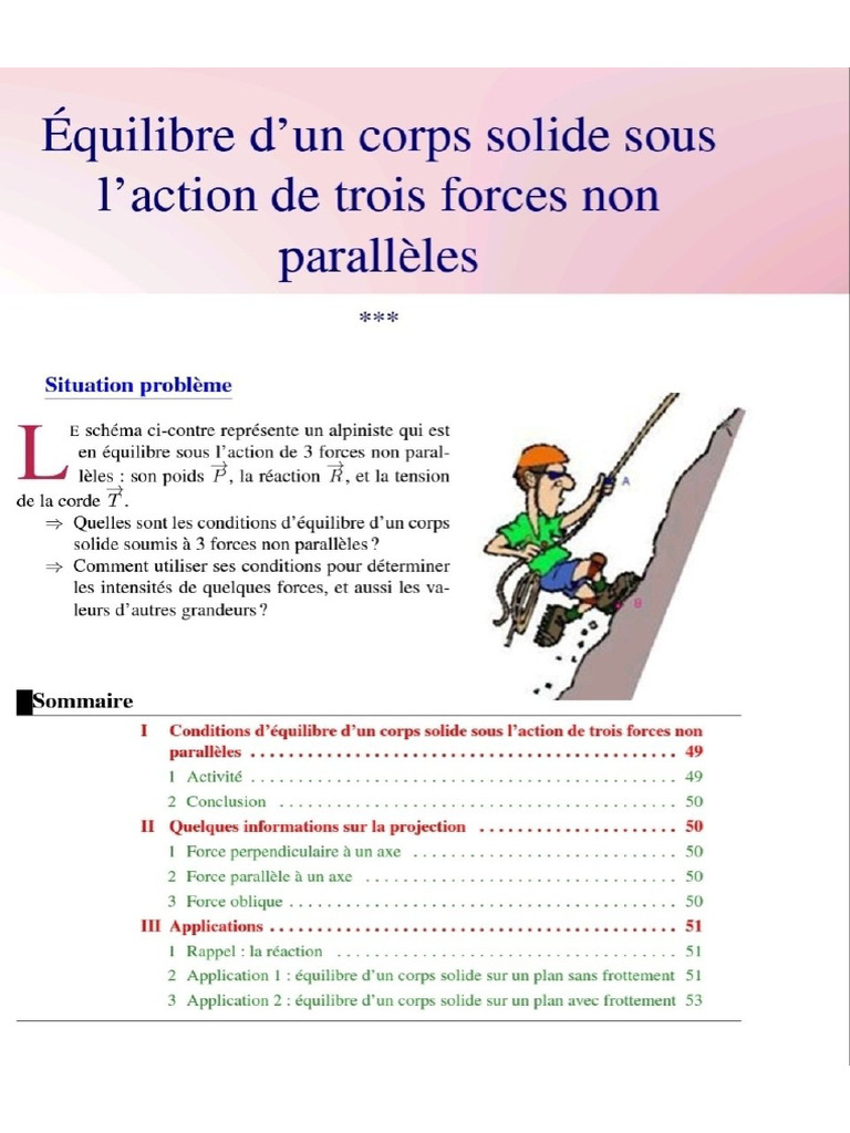 Équilibre D'un Corps Solide Soumis À Trois Forces | PDF