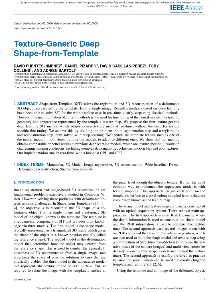 Texture Generic Deep Shape From Template | PDF | Image Segmentation ...