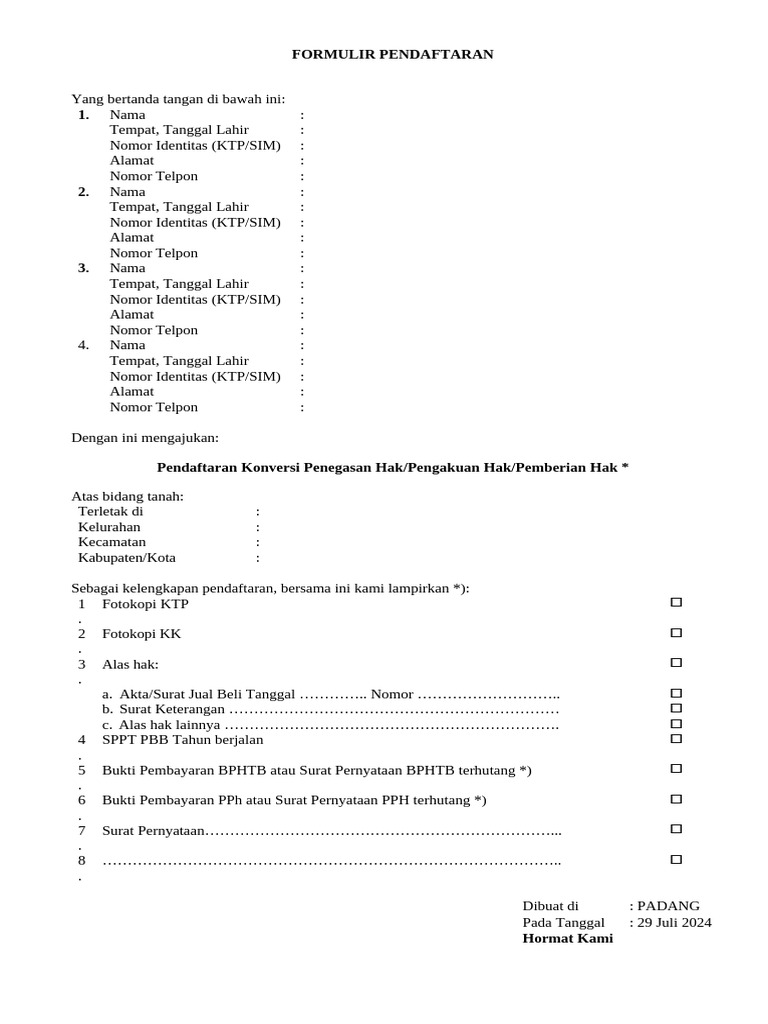 Forms Surat Tanah | PDF