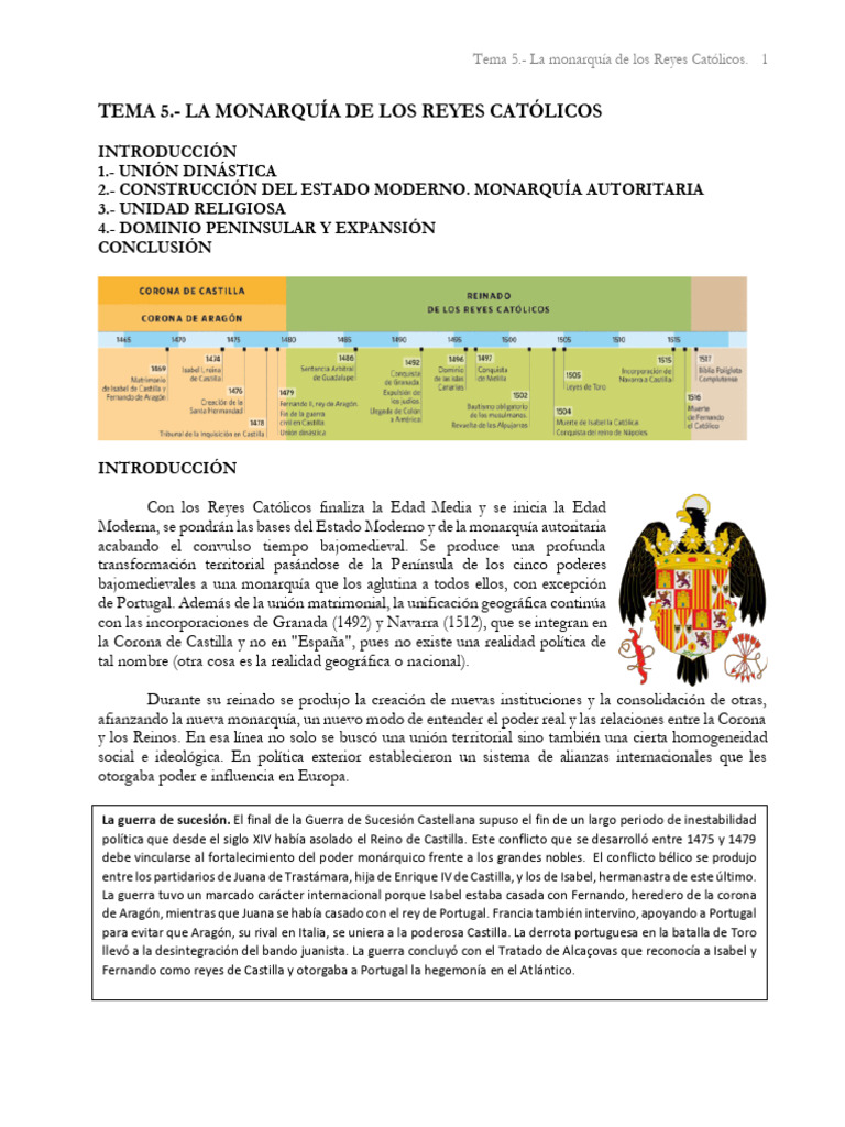 El Reinado de Los Reyes Católicos | PDF | España