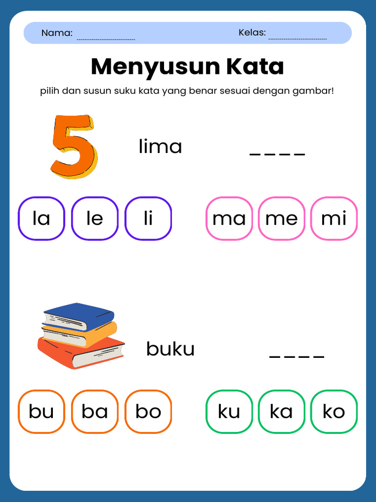Worksheet Melengkapi Suku Kata | PDF