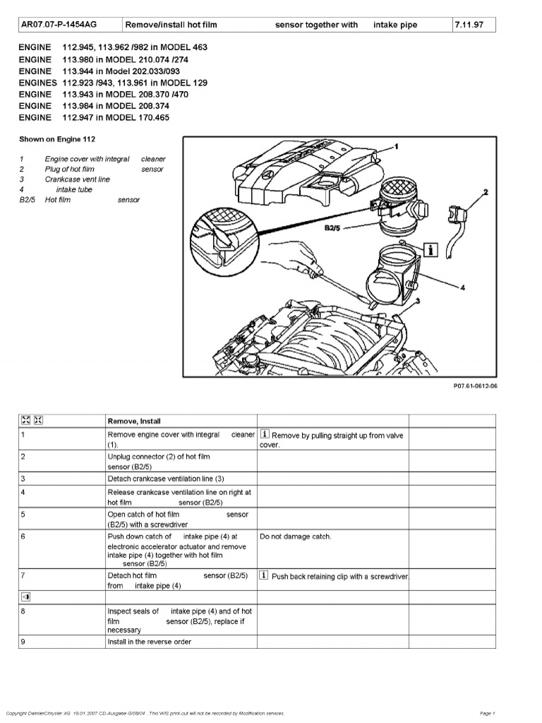 Replace Maf m112 m113 | PDF