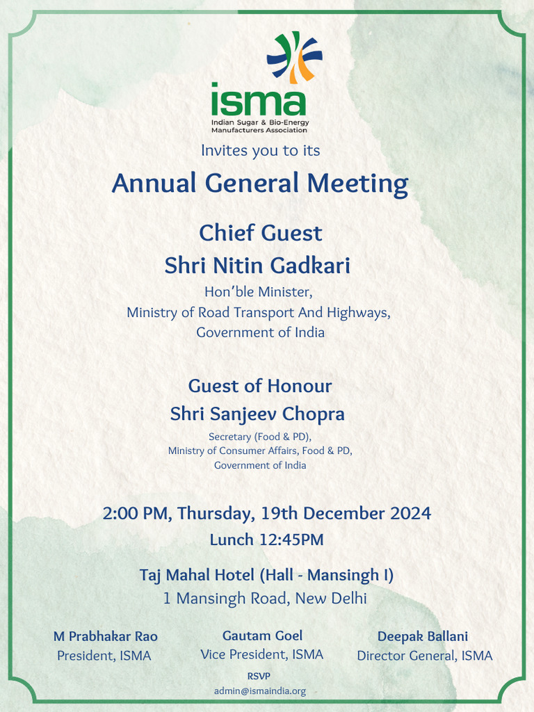 ISMA AGM Invite 2024 | PDF