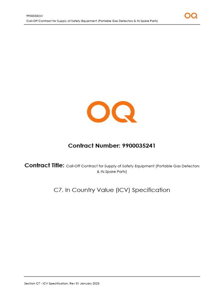 C7 - ICV Specification-Cover 22109 | PDF | Small And Medium Sized Enterprises | Employment