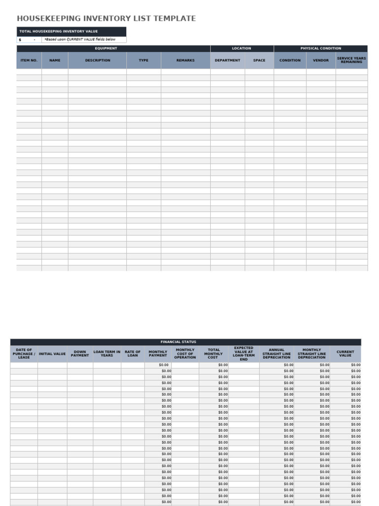 IC Housekeeping Inventory List 11262 | PDF | Inventory | Depreciation