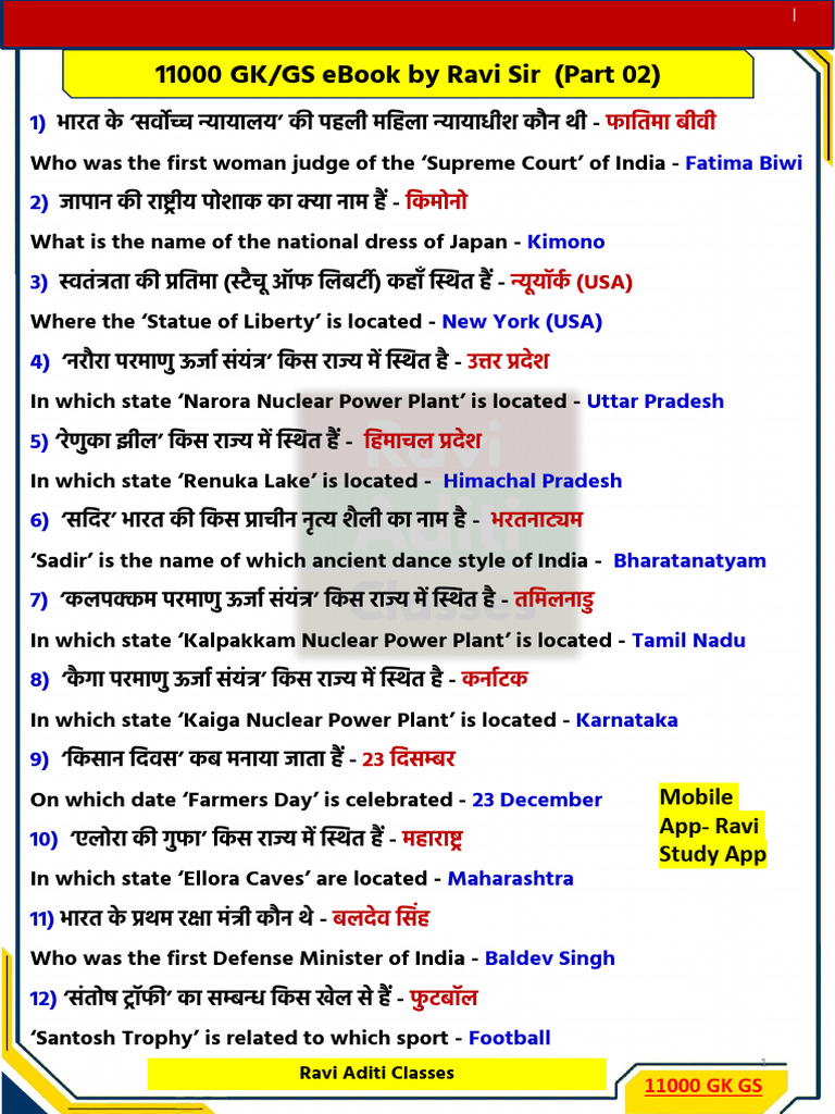 GK GS Questions Set 02 New E | PDF