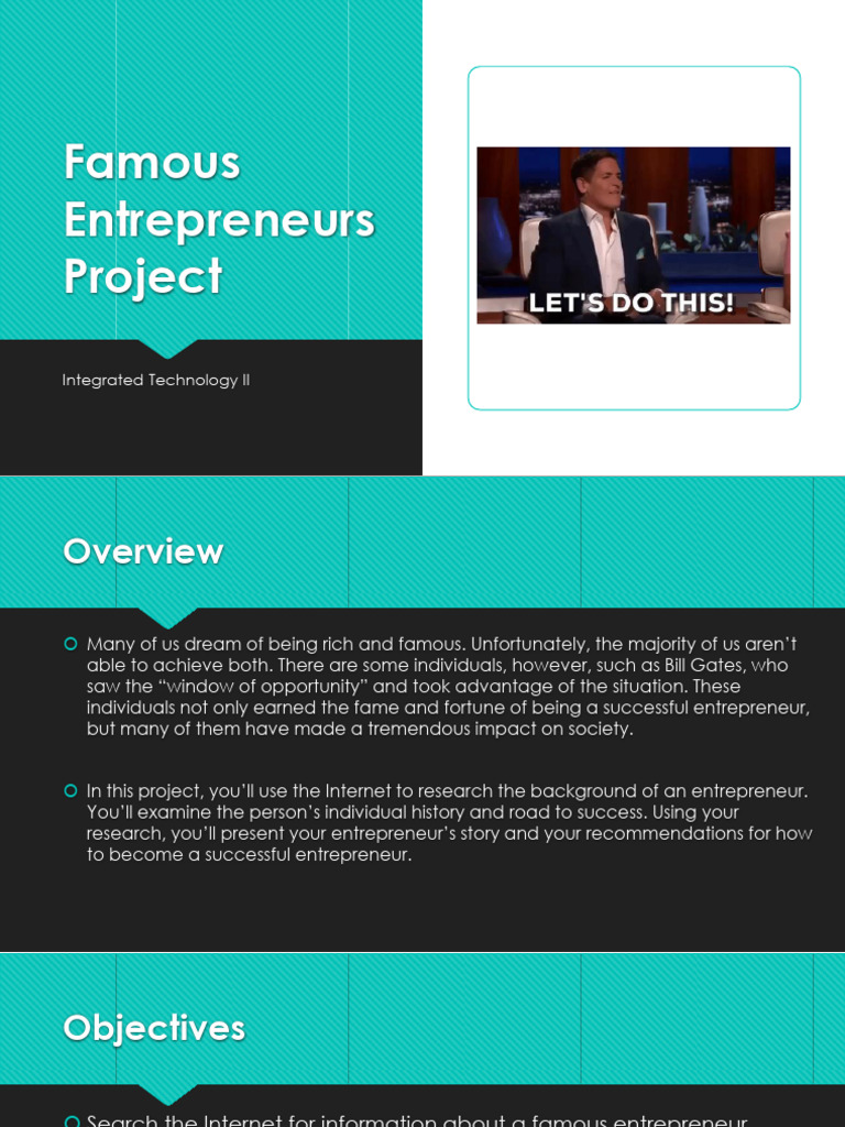 Famous Entrepreneurs Project | PDF