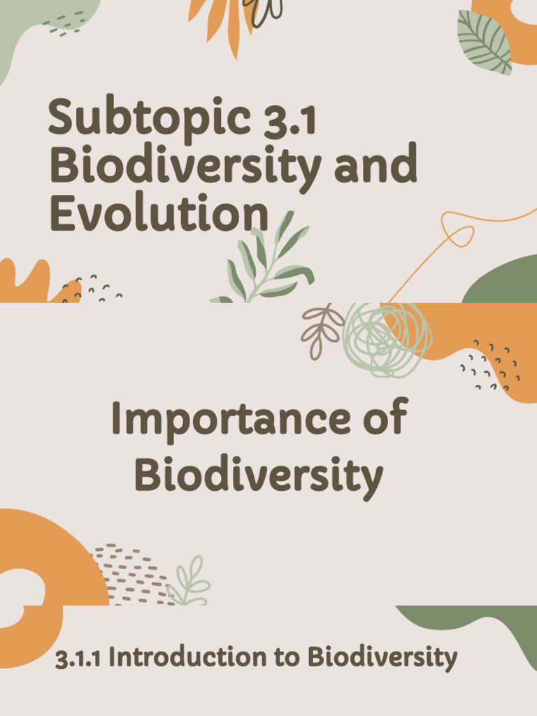 Subtopic - 3.1 - Biodierity - and - Evolution. SL | PDF | Natural ...