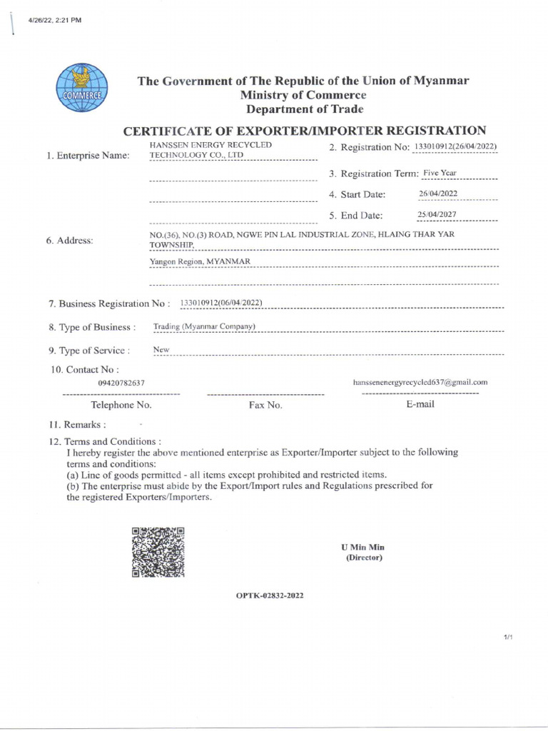 003 Exp Imp Registration | PDF