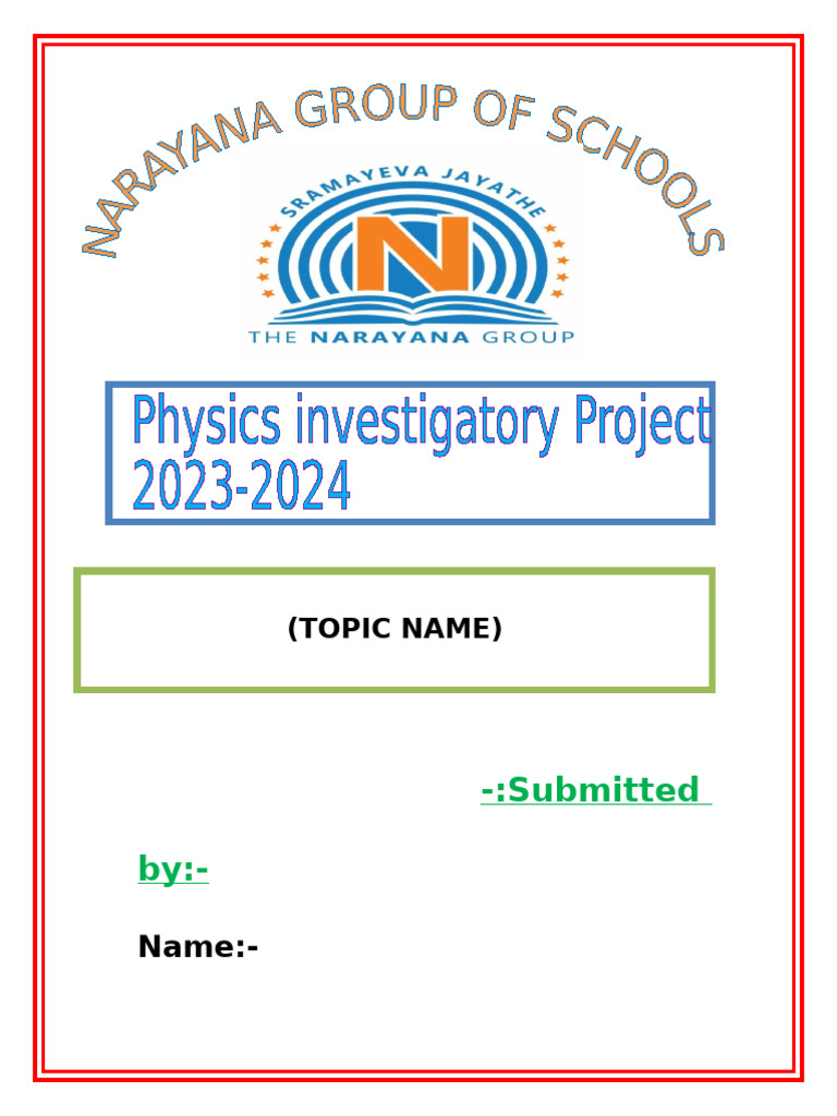 Physics Project Front Pages | PDF