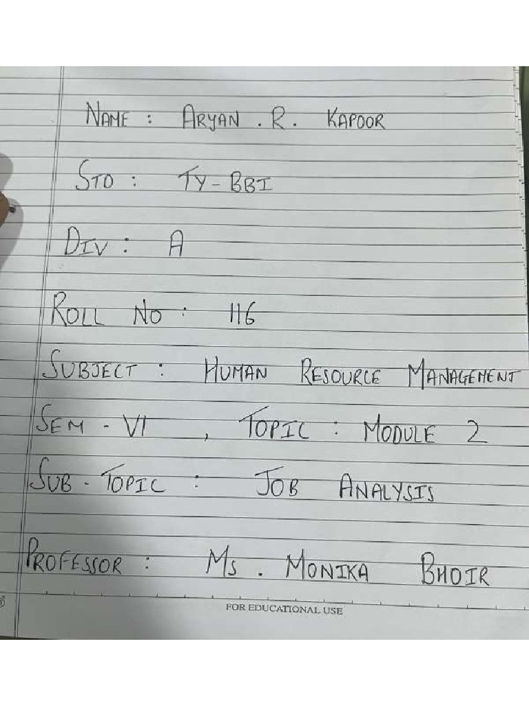 116 TYBBI ARYAN KAPOOR SEM 6 HRM ASSIGNMENT | PDF