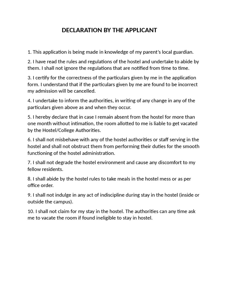 declaration of applicant | PDF