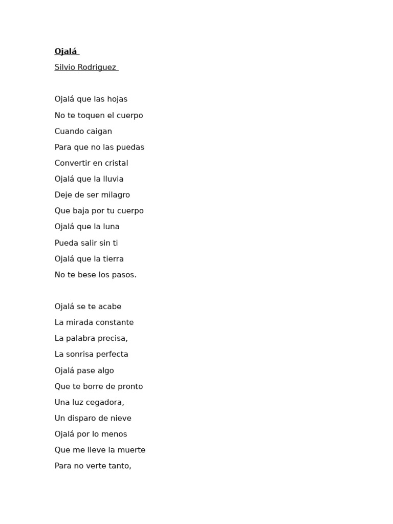 Ojalá | PDF