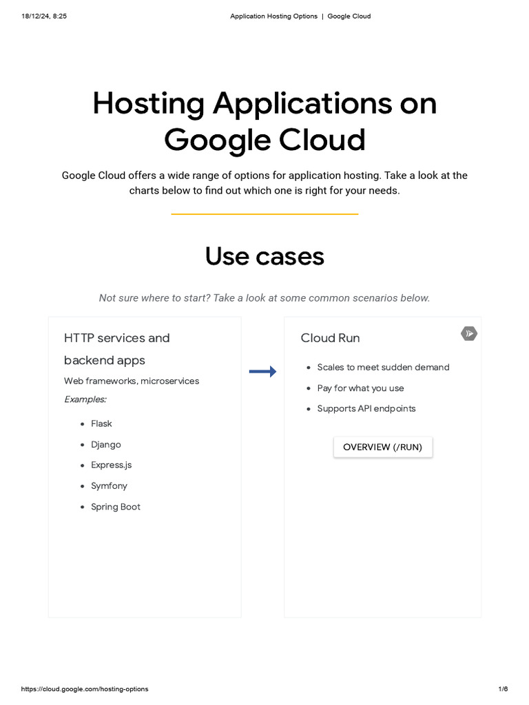 Application Hosting Options - Google Cloud | PDF | Cloud Computing | Application Software