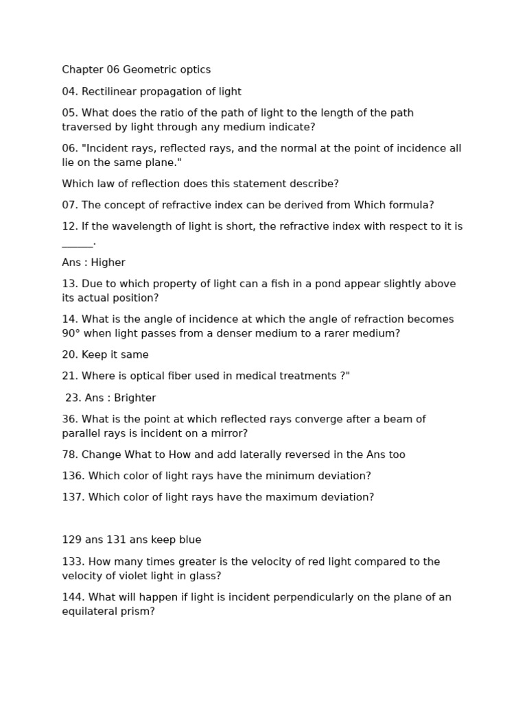 Geometric Optics: Light Behavior and Laws | PDF
