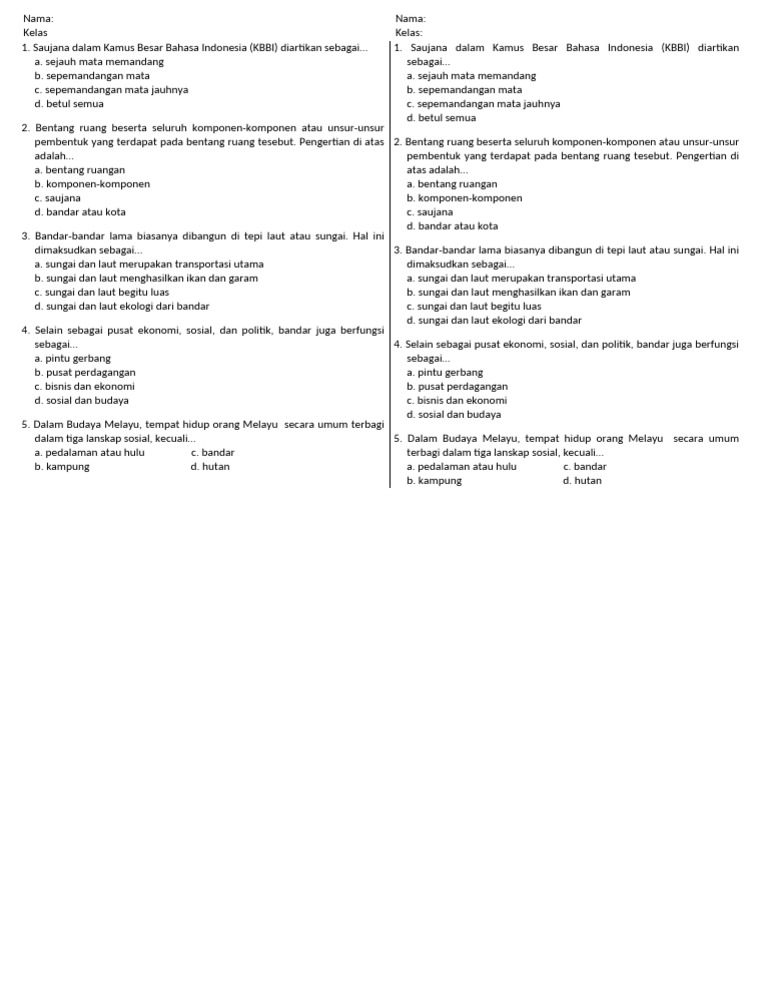Asesmen Harian BMR Kelas 9 | PDF