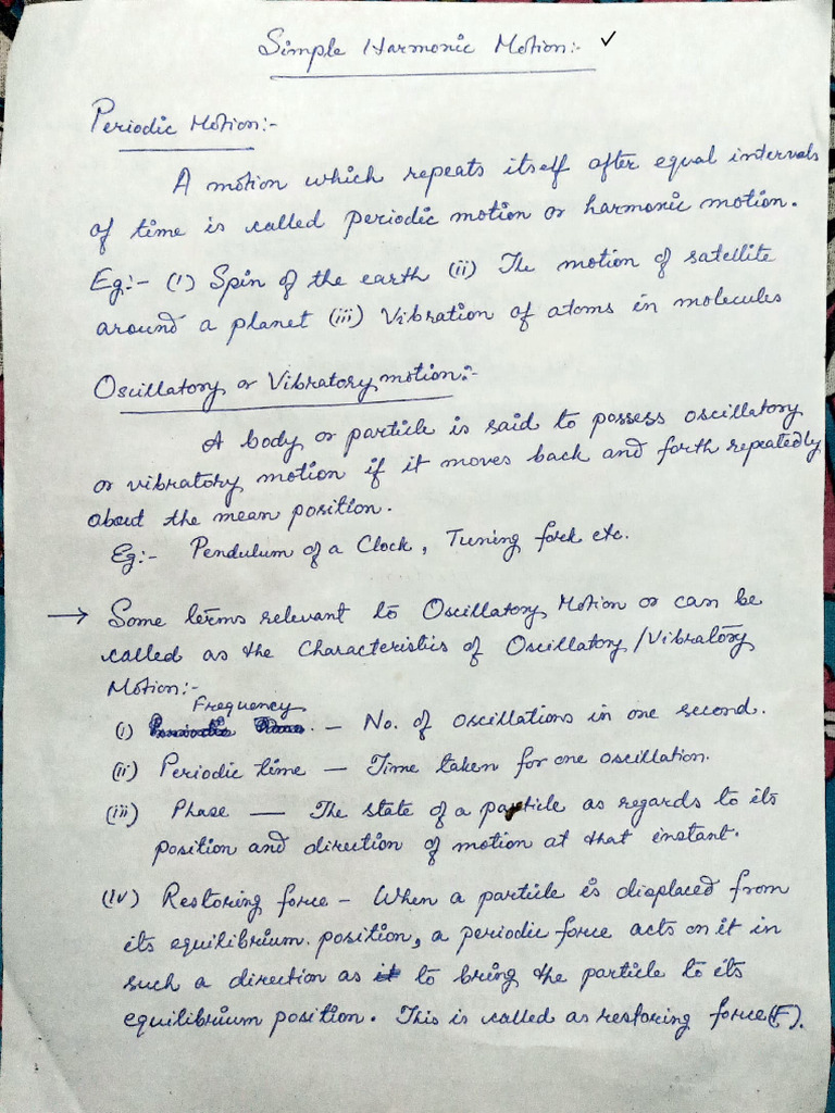 SHM notes part 1 | PDF | Trigonometric Functions | Trigonometry
