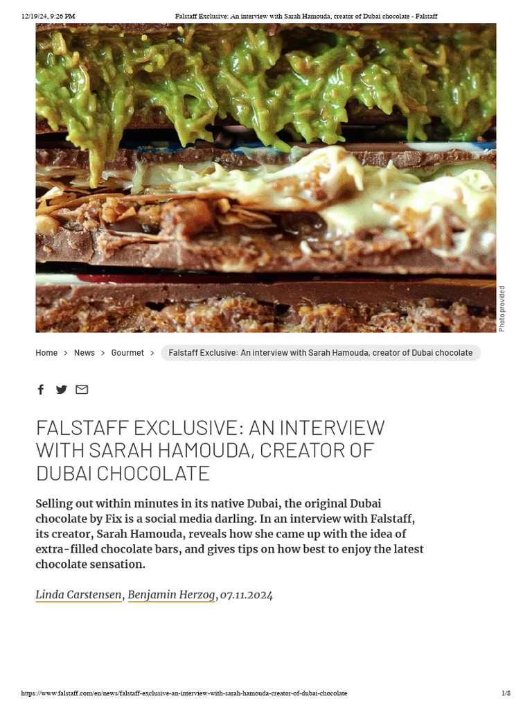 Falstaff Exclusive - An Interview With Sarah Hamouda, Creator of Dubai ...