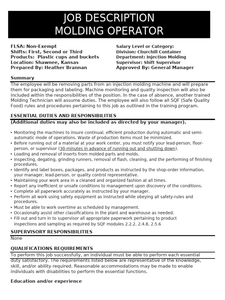 MOLDING-OPERATOR-2021 | PDF | General Educational Development