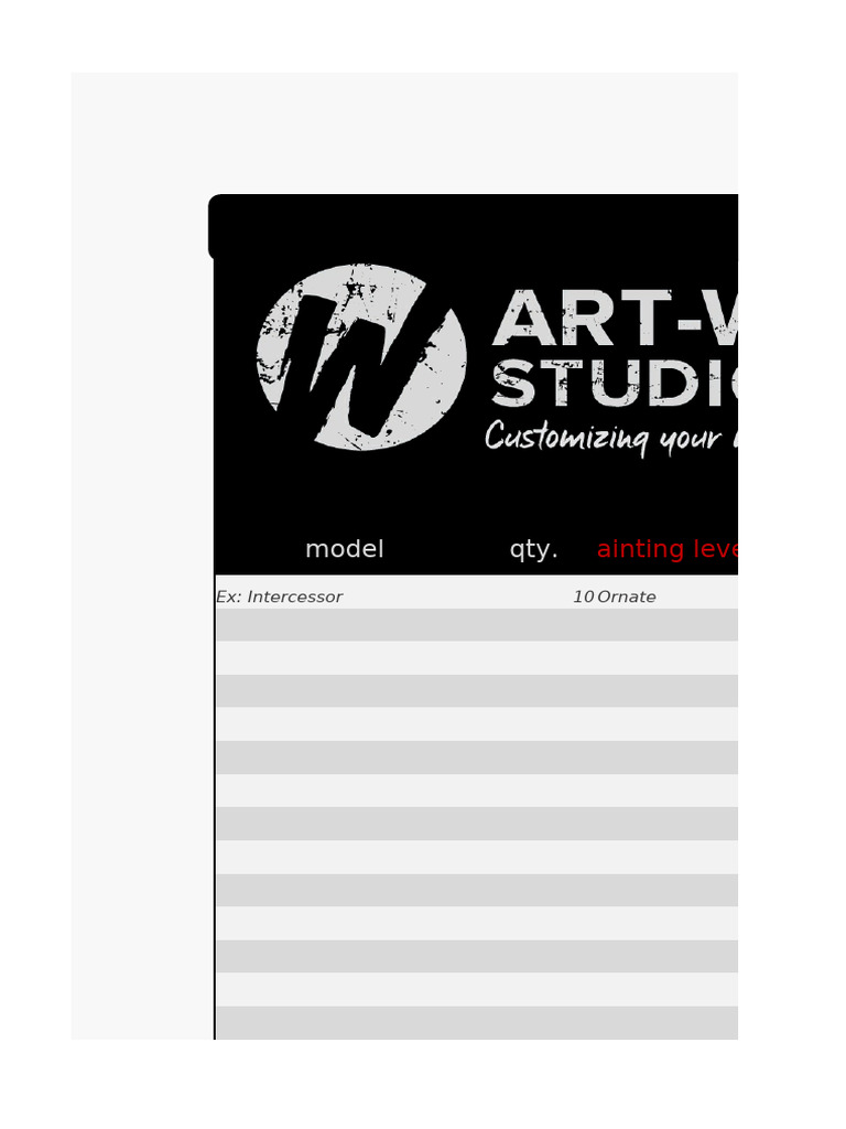Quotation Request Art W Studio v.3.0 | PDF