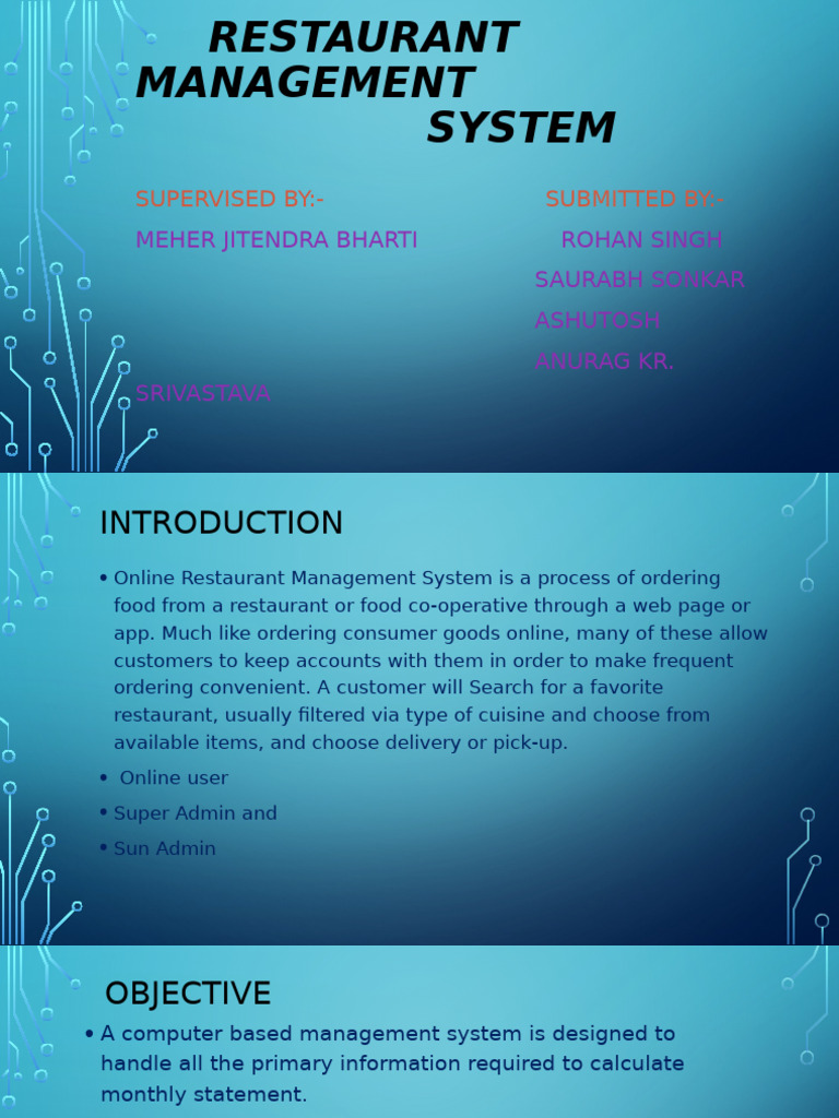 Restaurant Management System | PDF | Databases | Software Engineering