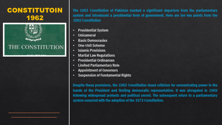 1962 Pakistan Constitution Overview | PDF