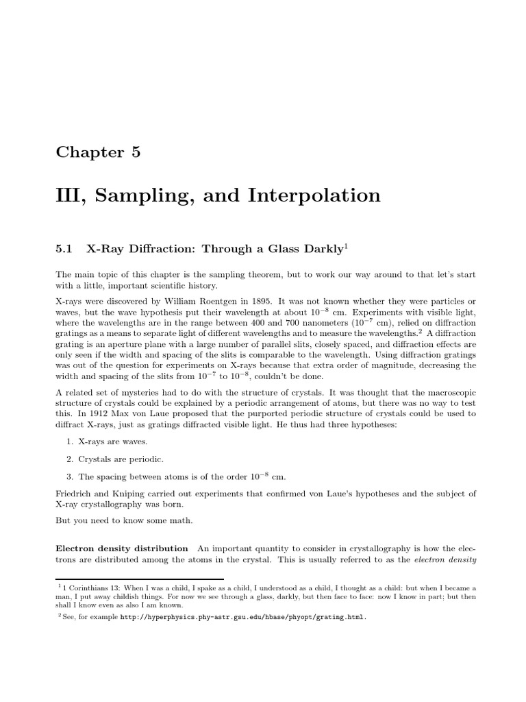 X-Ray Crystallography and Sampling Theory | PDF | Fourier Transform ...