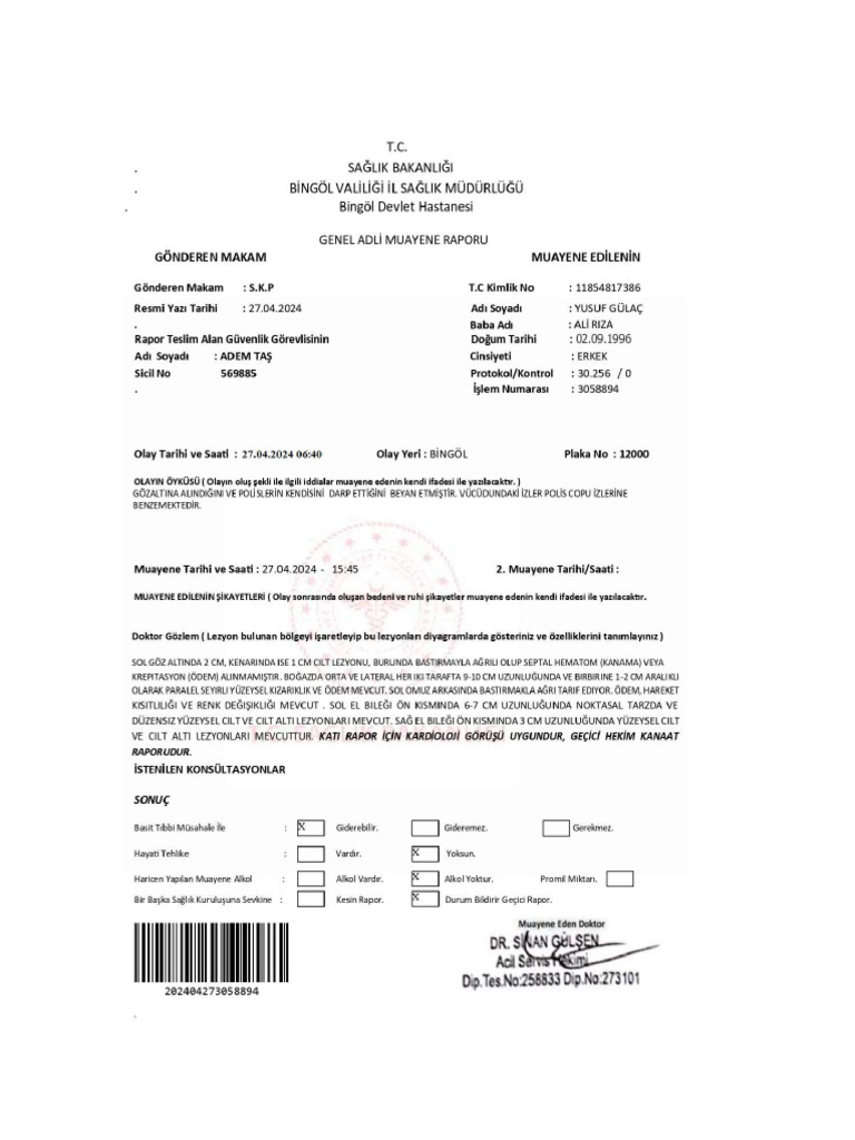 YUSUF DARP RAPORU 2 | PDF