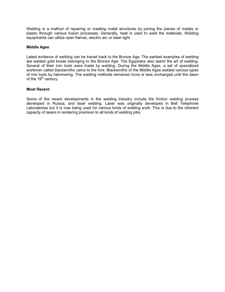 The History of Welding | PDF | Art