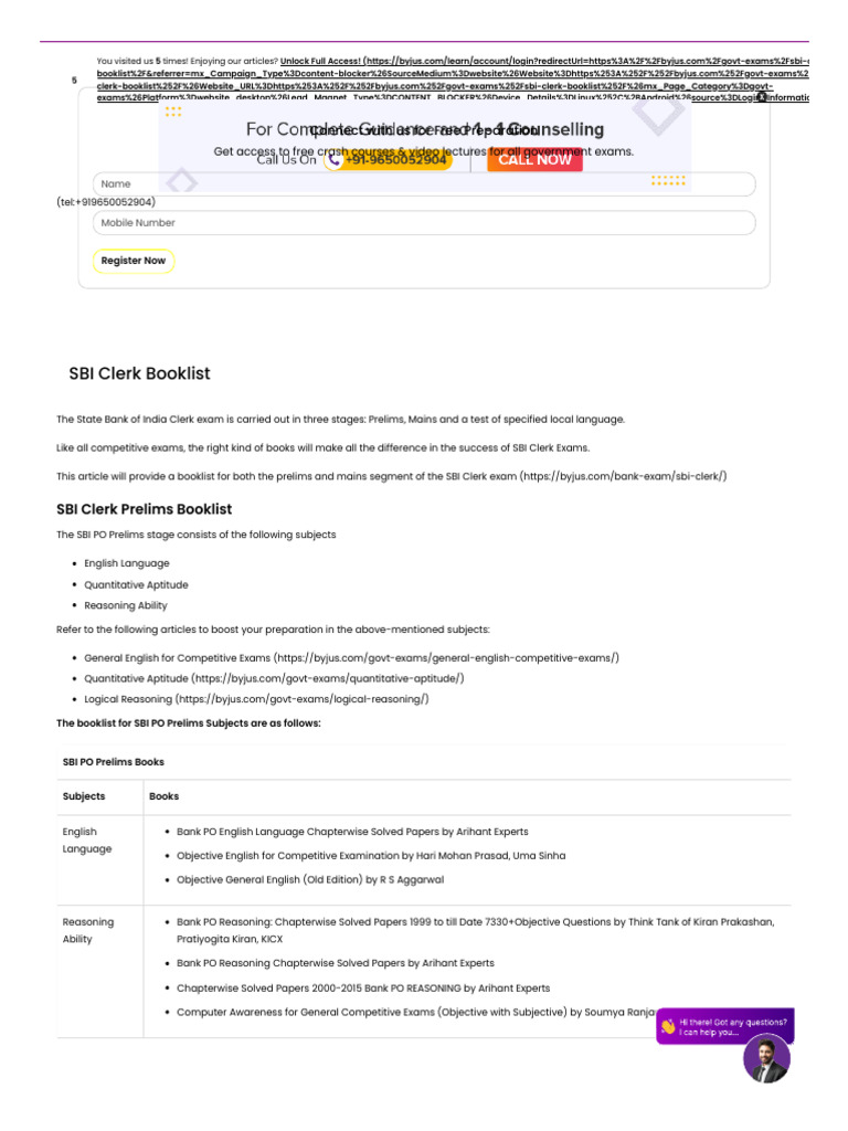 SBI Clerk Exam Booklist Guide | PDF | Vocational Education | Schools