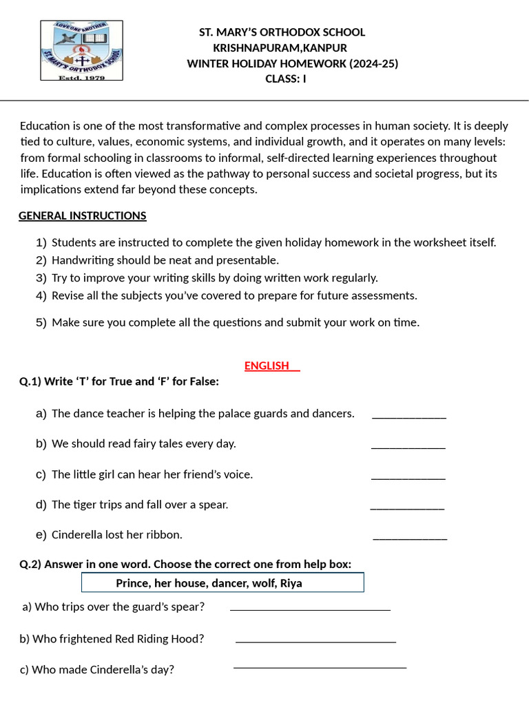 Final Winter Holiday Homework | PDF | Rupee | Computer Data Storage