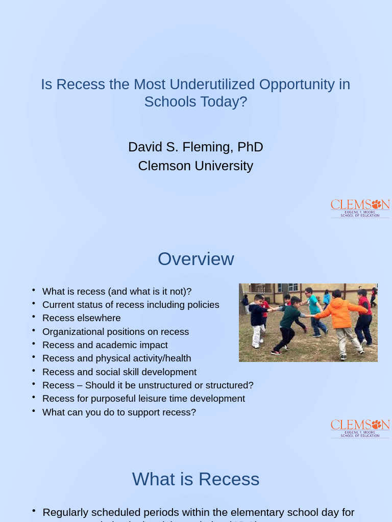 The Importance of Recess in Schools | PDF | Behavior Modification ...