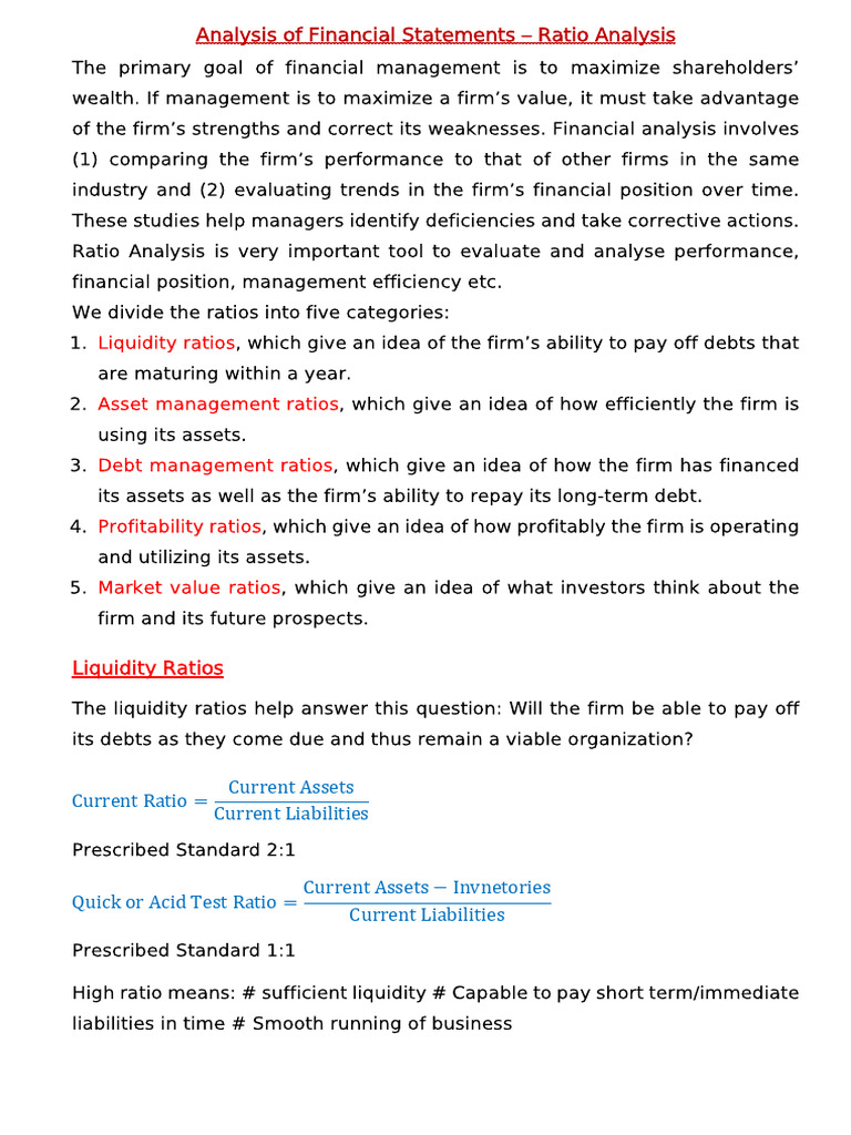 Financial Ratios and Analysis Guide | PDF | Equity (Finance) | Dividend