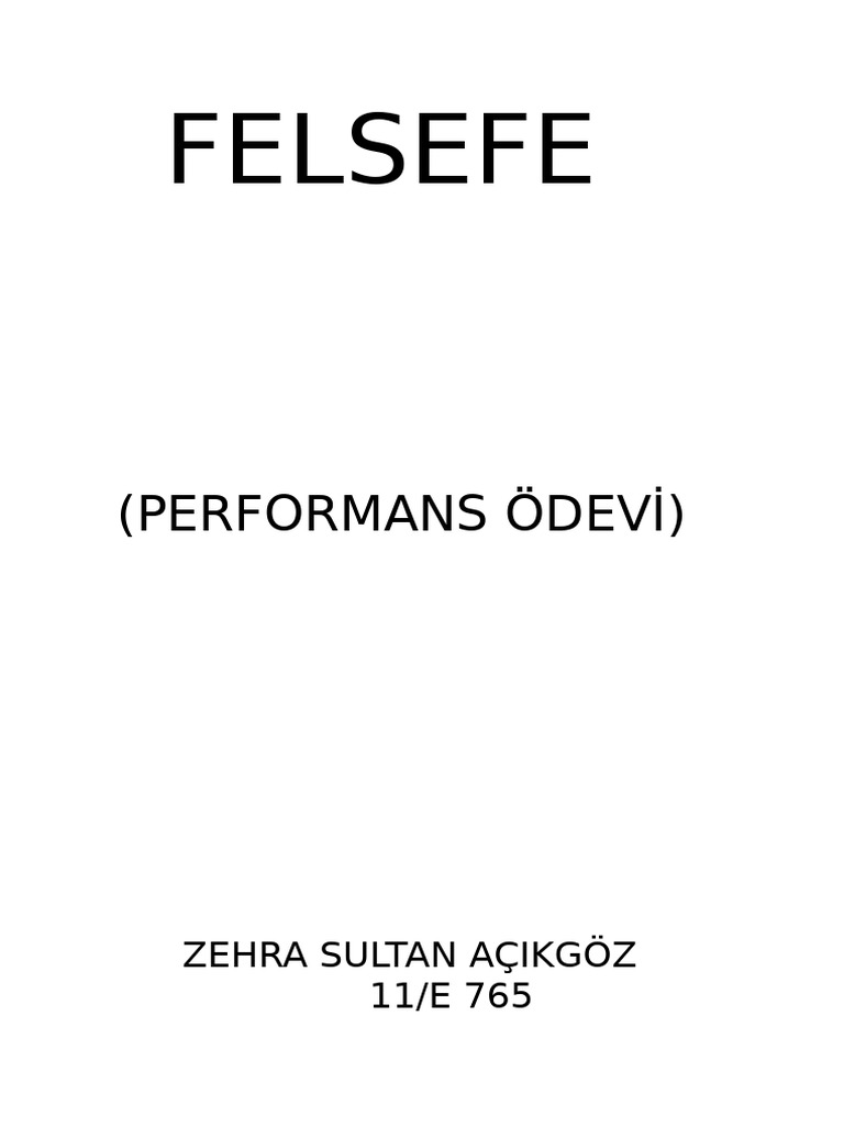 FELSEFE | PDF