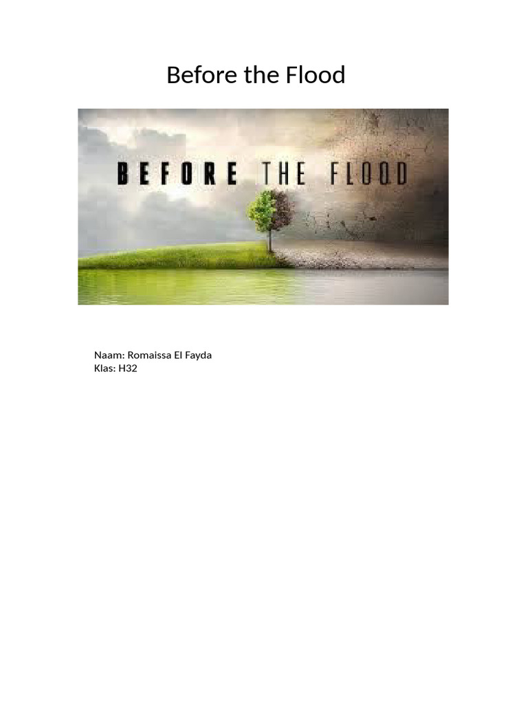 Aardrijkskunde Verslag, Before The Flood | PDF