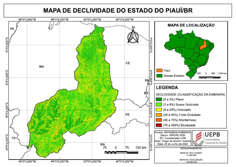 Mapa de Declividade Do Estado Do Piau | PDF