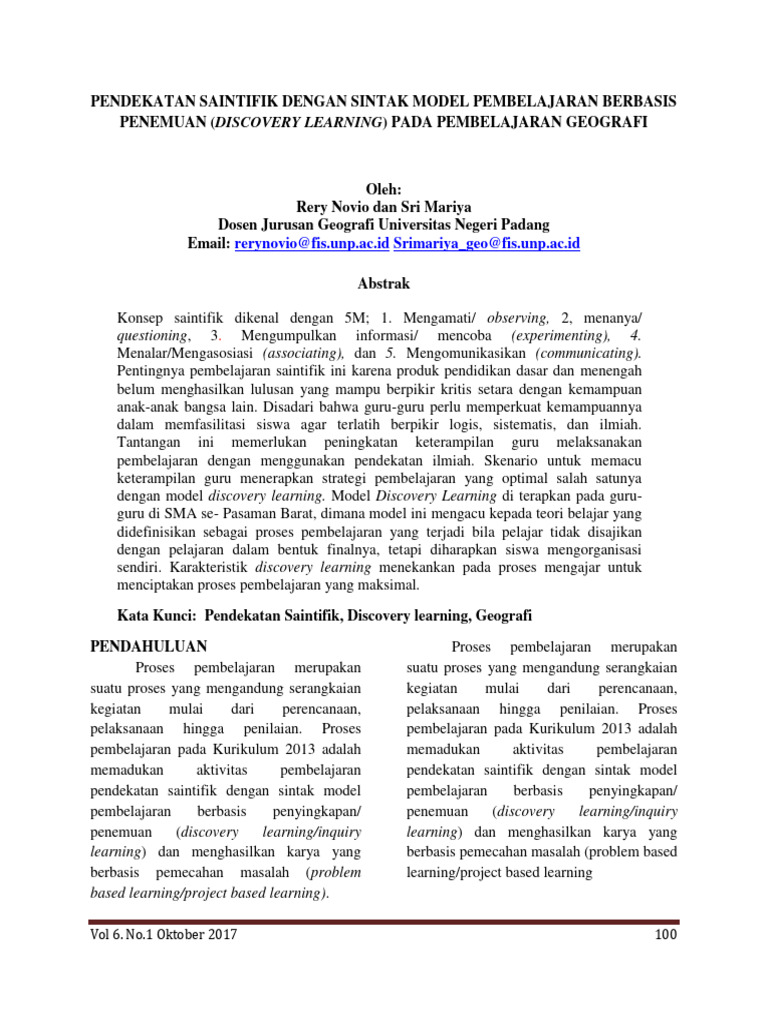 Pendekatan Saintifik Dengan Sintak Model | PDF